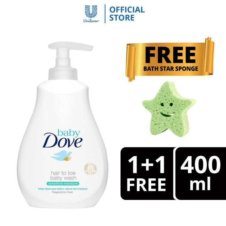 [FREE BATH SPONGE] Baby Dove Hair to Toe Wash Sensitve Moisture 400ML ...