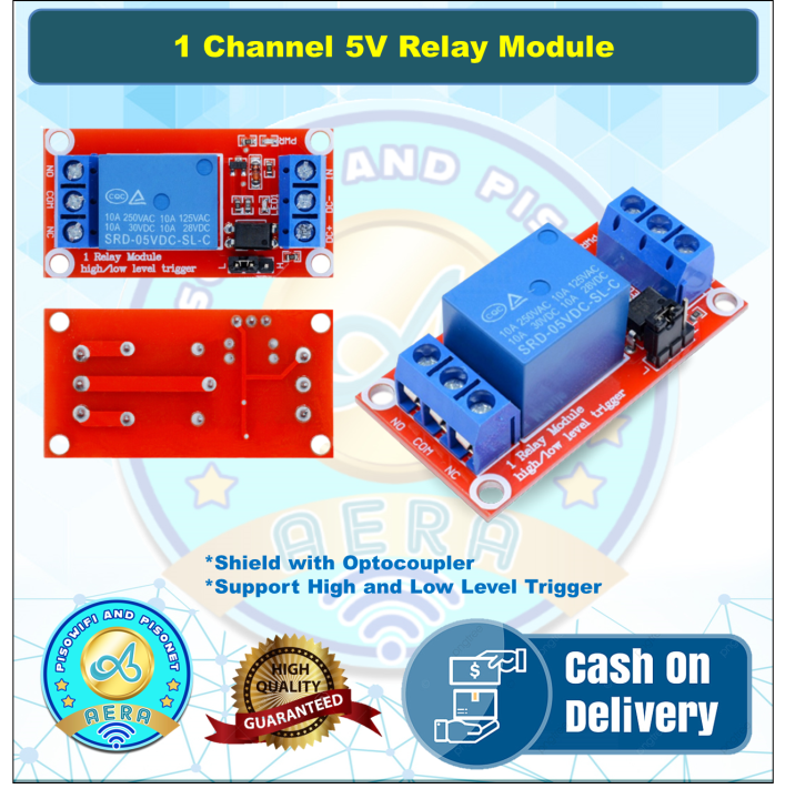 1 Channel 5V relay module board Shield with Optocoupler Support High ...