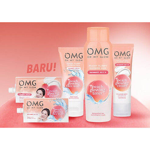 OMG Oh My Glam Peach Glowing Face wash | Cream | Toner | Lazada Indonesia