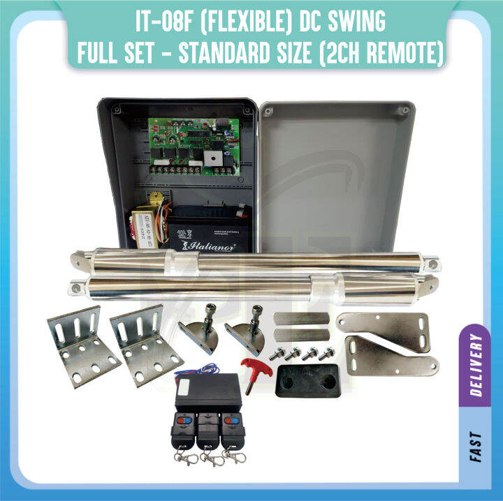 Autogate IT-08F (Flexible) DC Swing Folding Arm Motor Full Package Kit ...