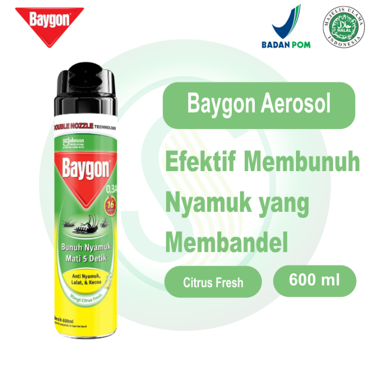 Baygon Aerosol Anti Nyamuk & Kecoa 600ml | Lazada Indonesia