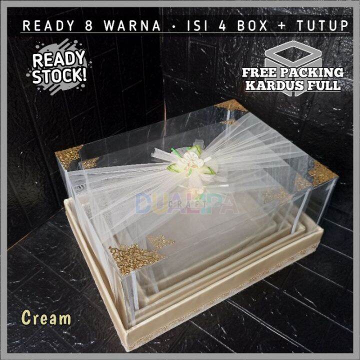 Box Parsel Hantaran Seserahan Kotak Mahar Pengantin Isi 4 Lengkap Tutup ...