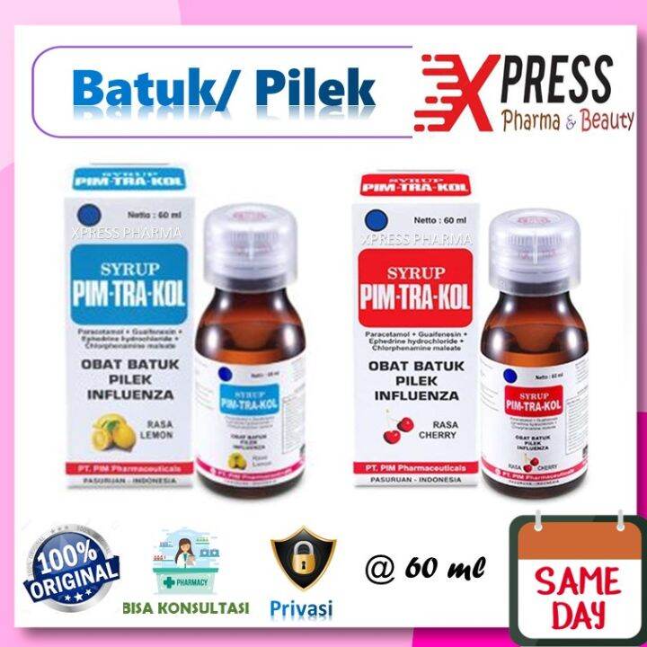 ⚡XPRESS⚡ Pimtrakol SIRUP Obat Batuk Pilek Anak Syrup Botol Cair 60 ml ...