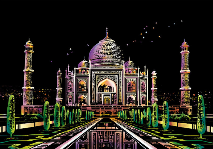 Creative DIY Taj Mahal City Night Scratch Painting / World Sightseeing ...