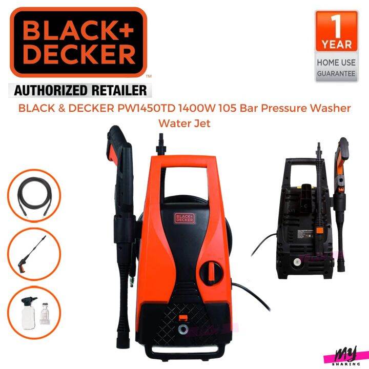 BLACK & DECKER PW1450TD 1400W 105 Bar Pressure Washer Water Jet | Lazada