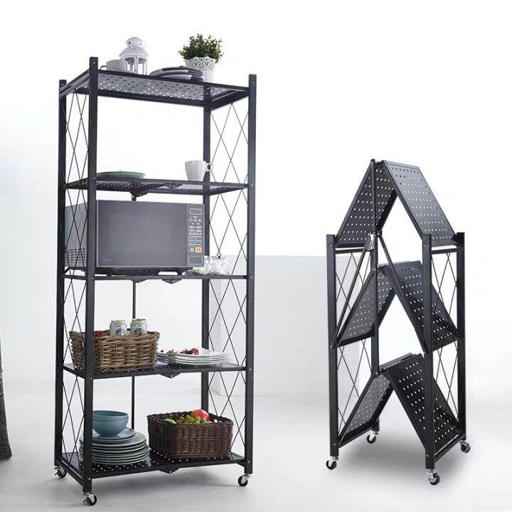 3-4-5 Layer Folding Kitchen Supplies Racks Installation-free Foldable ...