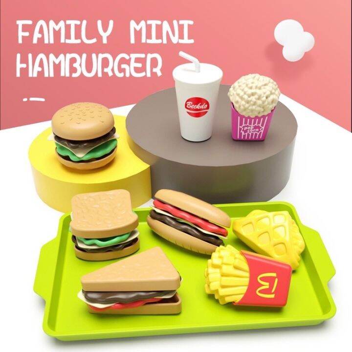 Pretend play food toys set Play House Sandwich French Fries Burger ...