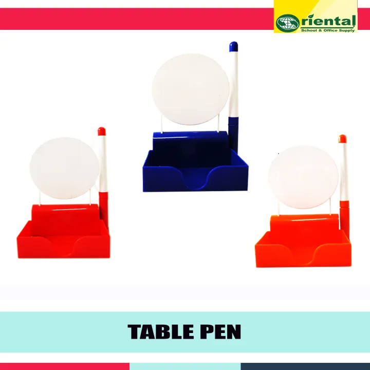 Table Pen with String and Card Holder - Sticky Base Desktop / Counter ...