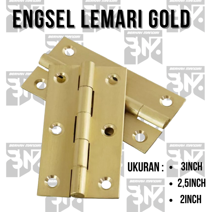 Engsel Gomeo buat 2inch,2½inch,3inch Lemari Kecil Tebal 1 mm Gold ...