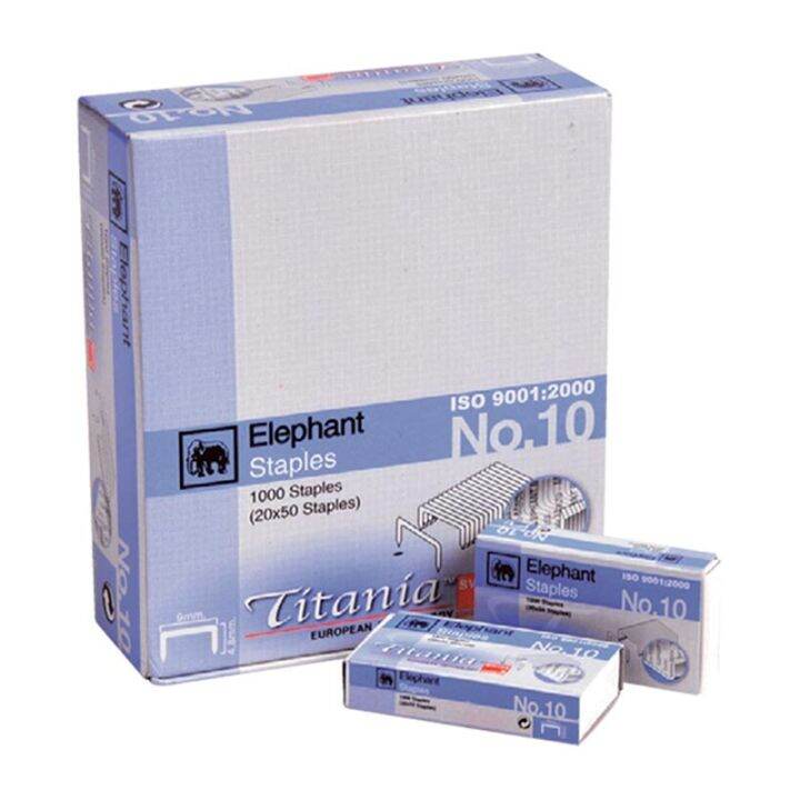 ตราช้าง ลวดเย็บไททาเนียม เบอร์ 10 x 24 กล่อง / Elephant Staple Titaniam ...