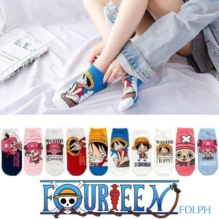 [5 pairs]Japanese Cartoon character Luffy Chopper Iconic socks set of 5 ...