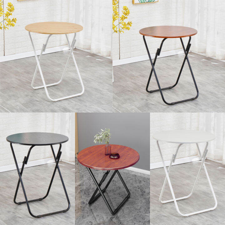 Meja Lipat Bulat Kayu Minimalis Ukuran 60x60cm / Meja Makan Bulat Lipat ...