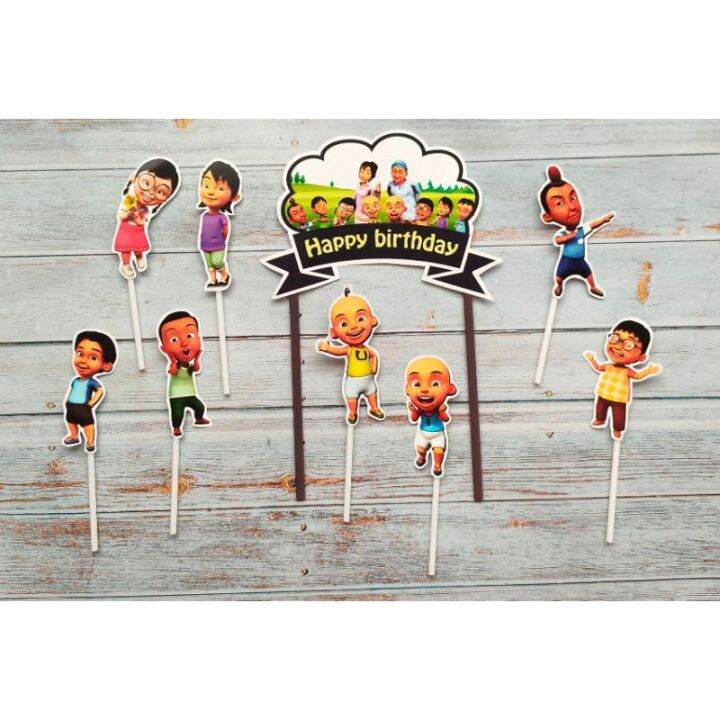 satu set isi 9 pcs topper toper cake hiasan kue ulang tahun karakter ...