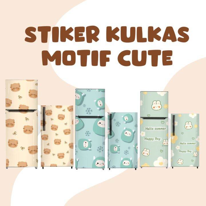STICKER KULKAS 1 PINTU - STIKER KULKAS 2 PINTU MOTIF BONEKA BUAH LUCU ...