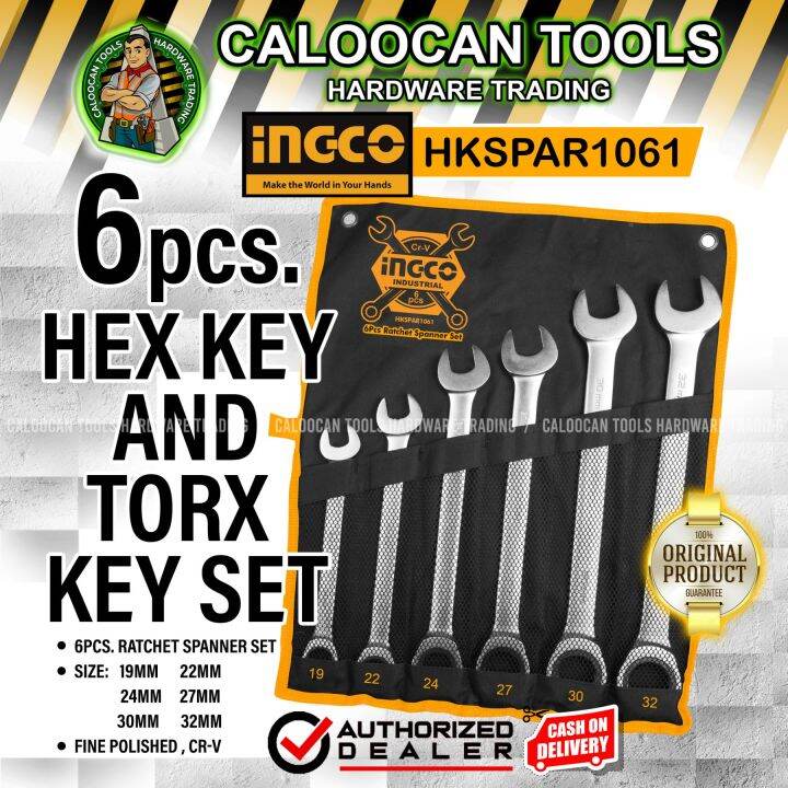 INGCO Industrial 6pcs Ratchet Spanner Set (HKSPAR1061) CALOOCAN TOOLS ...