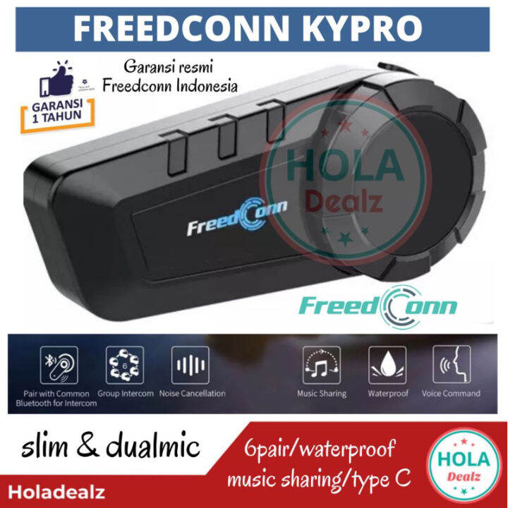 FREEDCONN KY PRO BLUETOOTH HELM TYPE C 6 RIDER GROUP CALL INTERCOM ...