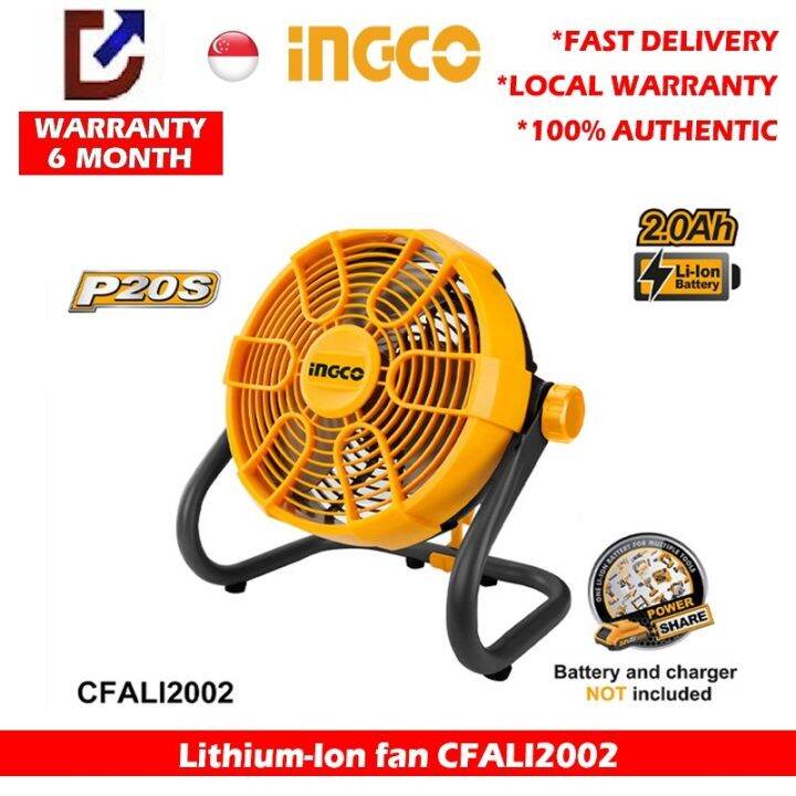 INGCO 360° Adjustable Lithium-Ion Fan CFALI2002 or CFALI2007 | Lazada ...