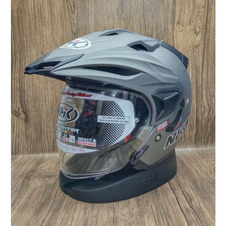 [COD]Nhk PREDATOR CRYPTON GRAY DOFF SOLID Helmet | Lazada PH