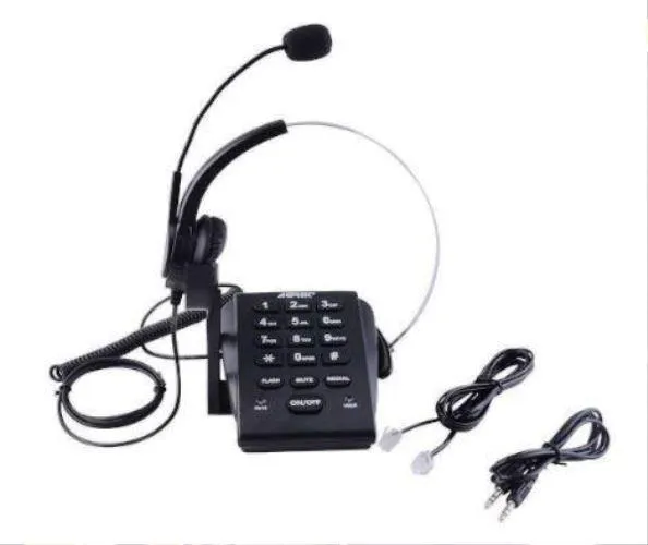 Agptek HA0071 Handsfree Call Center Dialpad Corded Headset Telephone ...