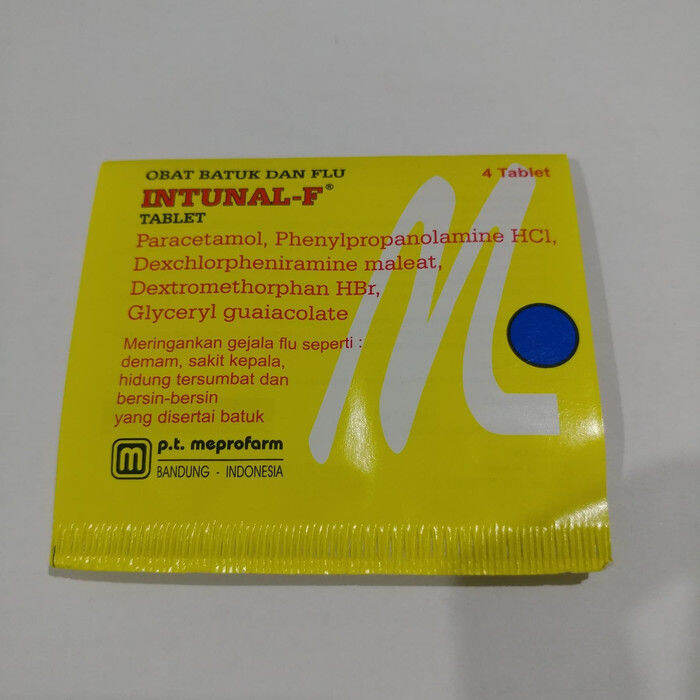 INTUNAL F STRIP ISI 4 OBAT BATUK PILEK MANJUR | Lazada Indonesia