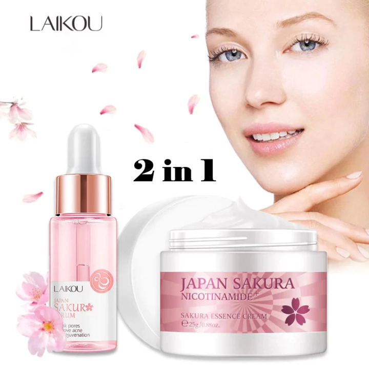 ( 2 in 1 ) LAIKOU Japan Sakura Serum + LAIKOU Japan Sakura Nicotinamide ...
