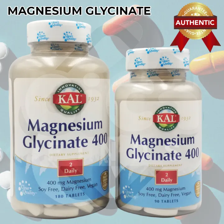 KAL Magnesium Glycinate 400, 400 mg 90 Tablets OR 180 Tablets | Lazada PH