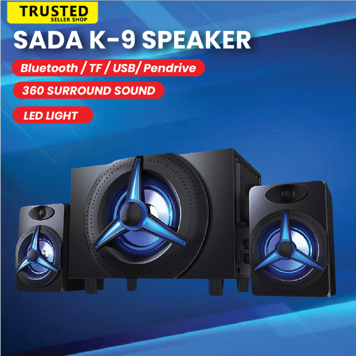 SADA K9 Bluetooth Gaming RGB Hi-Fi Power Stereo Computer Speaker with ...