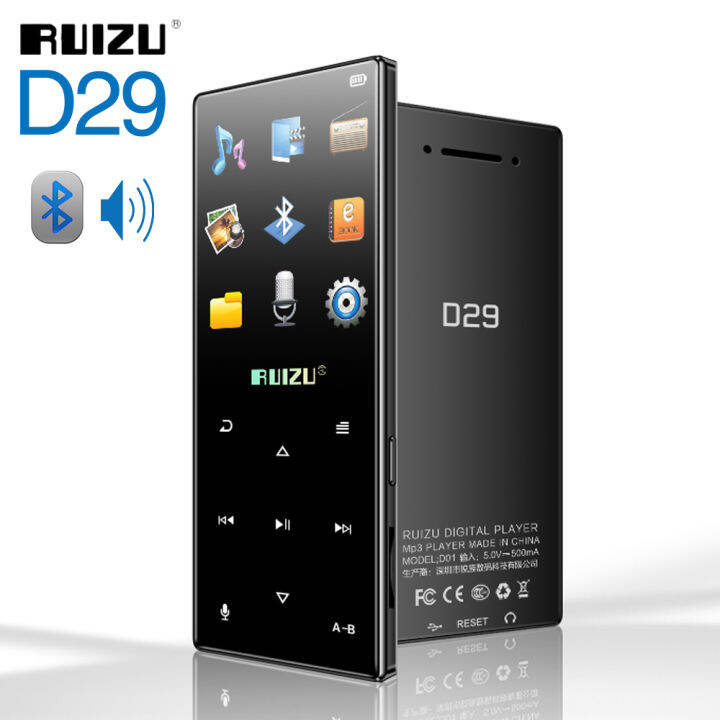 RUIZU D29 Bluetooth MP3 MP4 Player With Built-in Speaker Hifi Lossless MP3 Music Player Portable ...