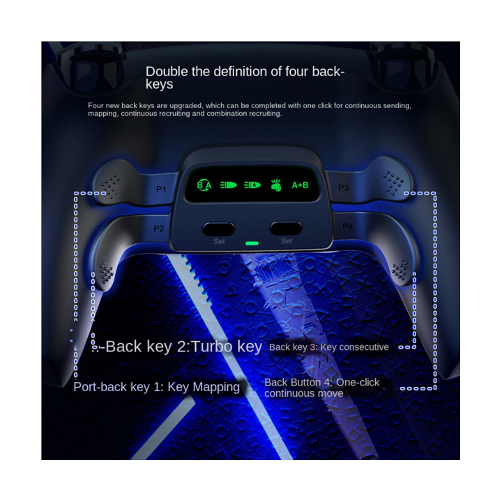 For Ps5 Controller Remappable Kit Back and 4 Back Buttons Rise Remap ...
