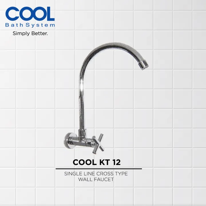 COOL KT12 SINGLE LINE CROSS TYPE SINK WALL FAUCET | Lazada PH
