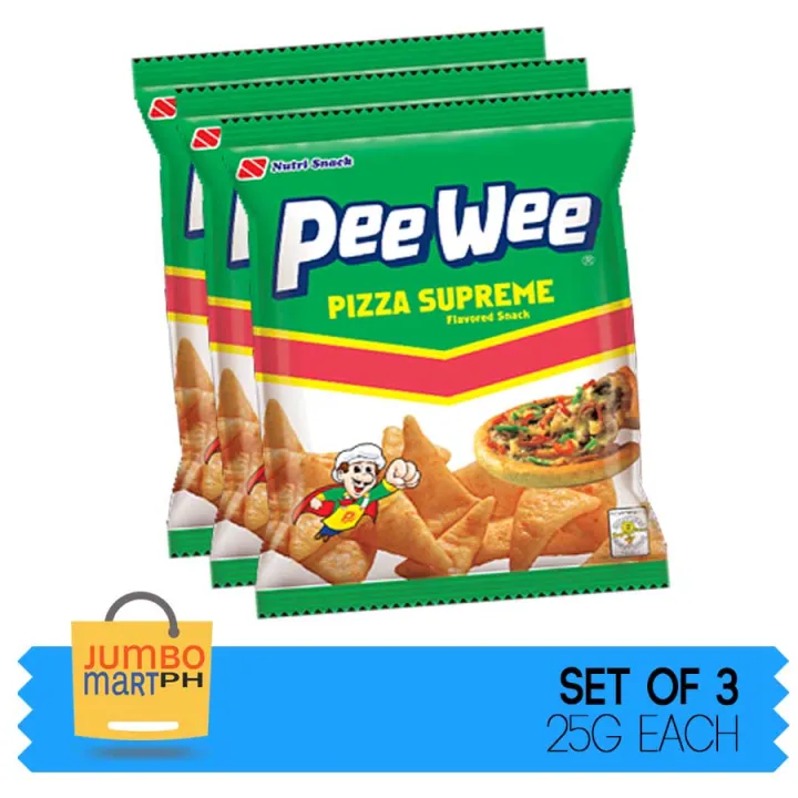 PEEWEE PIZZA SUPREME FLAVORED SNACK 25G / SET OF 3 | Lazada PH