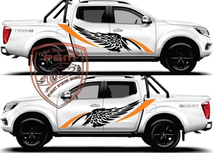 Nissan Navara Trek-1°,NEW cutting sticker stiker mobil strada side body ...
