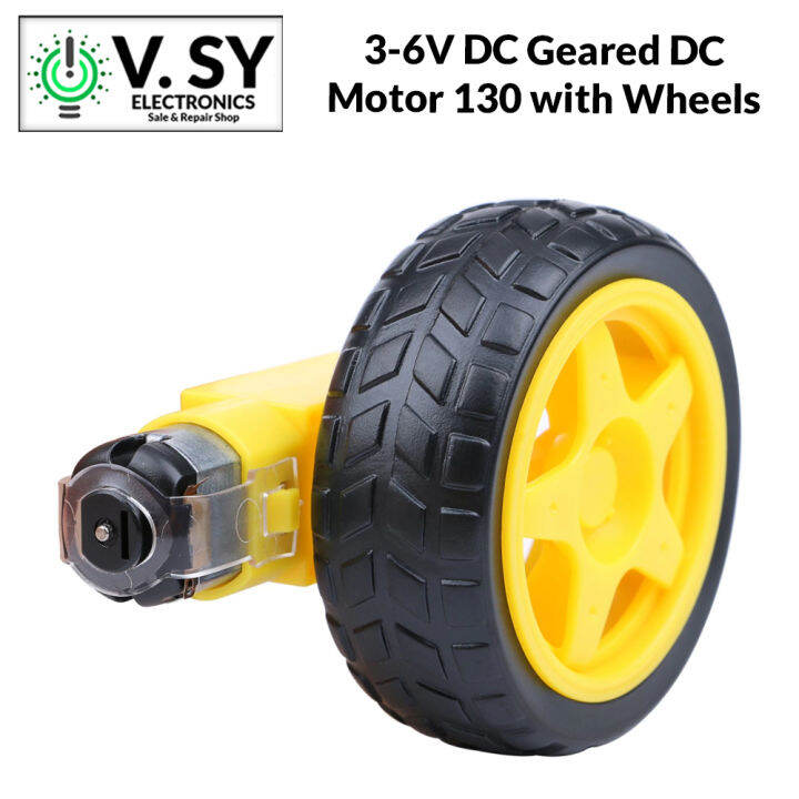 cod Geared DC Motor with Wheels 3V 6V 9V 12V DC Plastic Gear Dynamo 130 ...