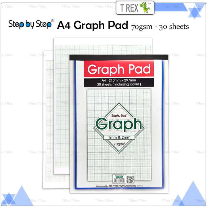 Step by Step A4 70gsm Graph Pad / SBS Graph Paper 1mm 2mm / Mathematics ...