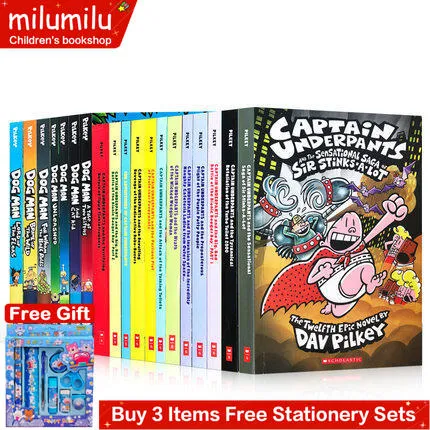 milu Dog Man captain underpants Dav Pilkey dogman English cartoon color ...