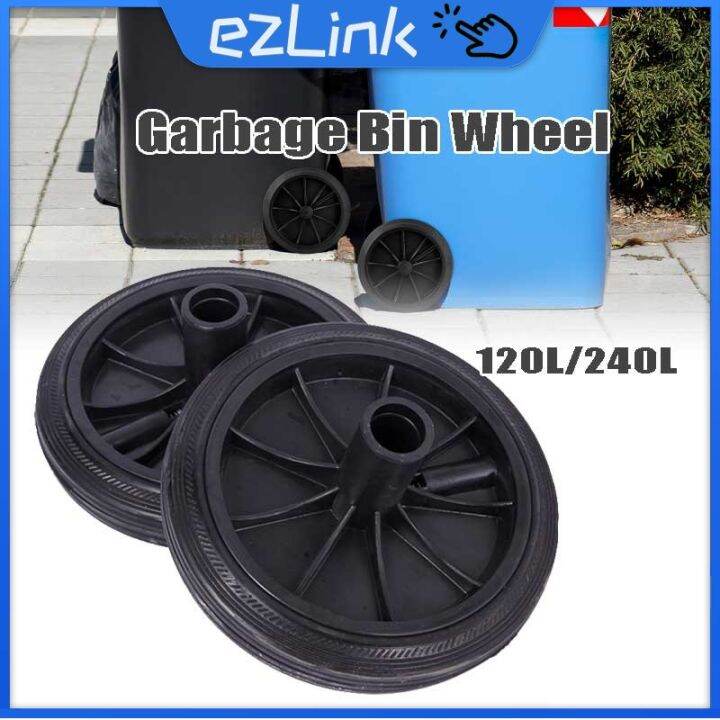 Universal Rubber 120L / 240L Trash Bin Wheel Wastebasket Castor Garbage ...