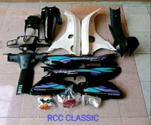 cover body fullset honda astrea grand sabit striping biru paket body ...