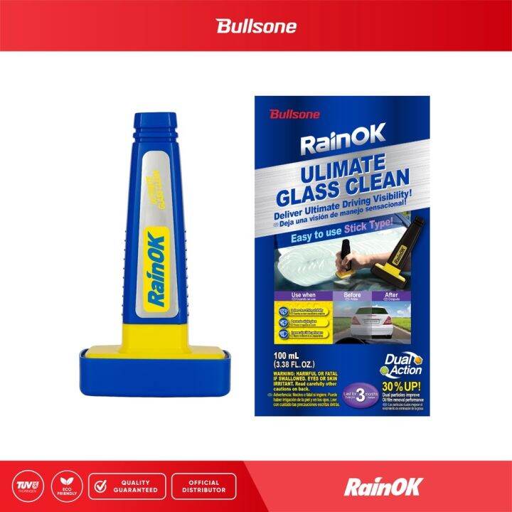 AUTO Bullsone RainOK Ultimate Glass Cleaner Oil Film Removal for Car ...