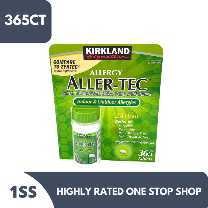 Kirkland Signature Allergy Aller-Tec Antihistamine No Drowse 365CT ...