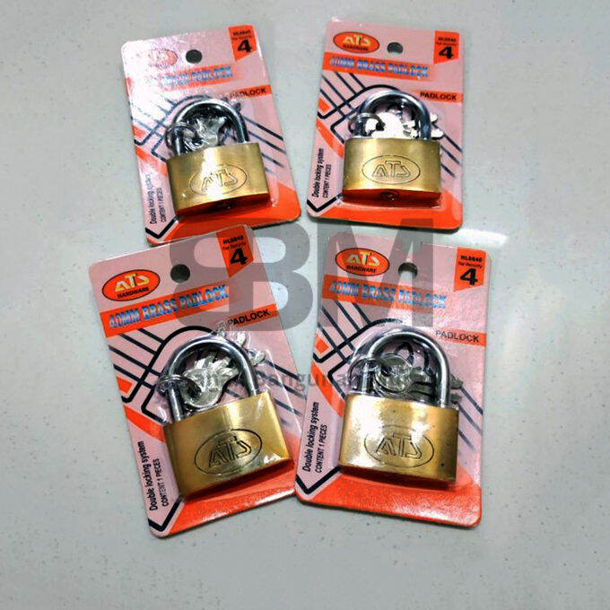 ( 3 PCS ) Gembok Pendek Kuningan Poles ATS / Gembok Kuningan Blister ...