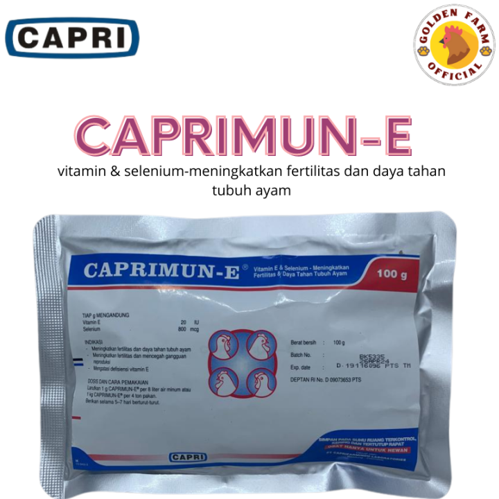 CAPRIMUN E - Vitamin E Selenium Tingkatkan Telur Fertilitas Ayam Unggas ...