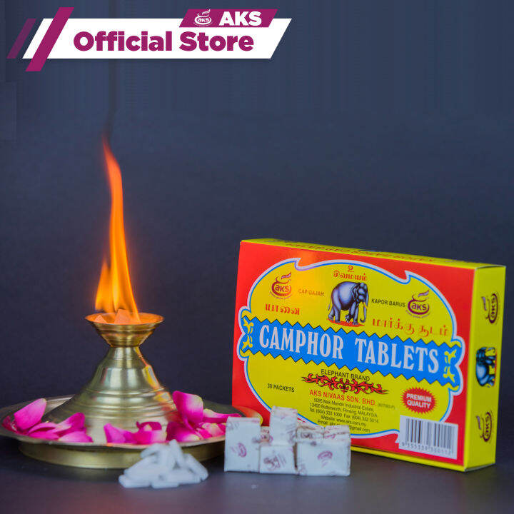 AKS Elephant Brand Camphor | Fuel | Kapur Barus | Sudam Tablets [30PCT ...