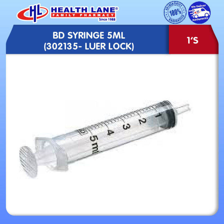 BD SYRINGE 5ML (302135- LUER LOCK) 1'S | Lazada