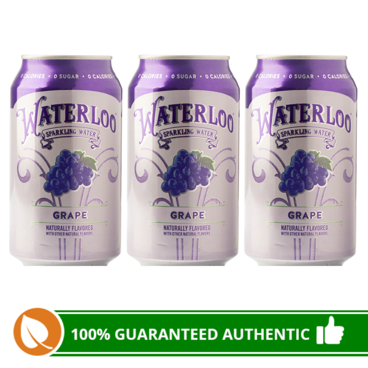 (3PC)Waterloo Grape Sparkling Water 355ml | Lazada PH