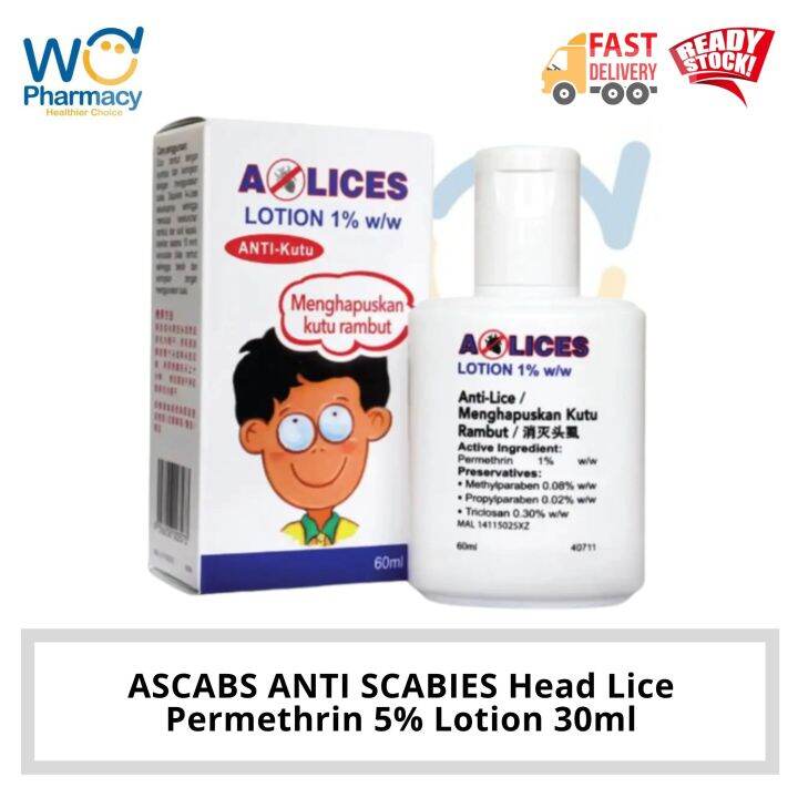 HOE ASCABS ANTI SCABIES Head Lice Anti Kudis Buta Anti Kutu Permethrin ...