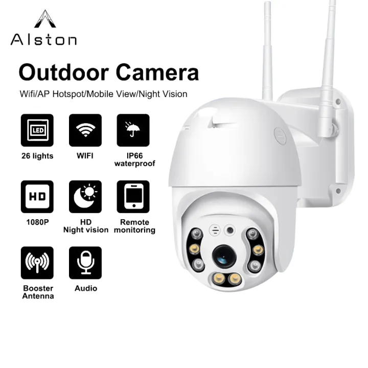 ALSTON V380 Pro Q8-C IP Wi-Fi Camera Monitor Indoor Outdoor 1080P Had ...