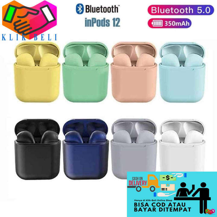 Klik-Beli TWS Headset i12 / Handsfree Macaron Inpods 12 Headphone ...