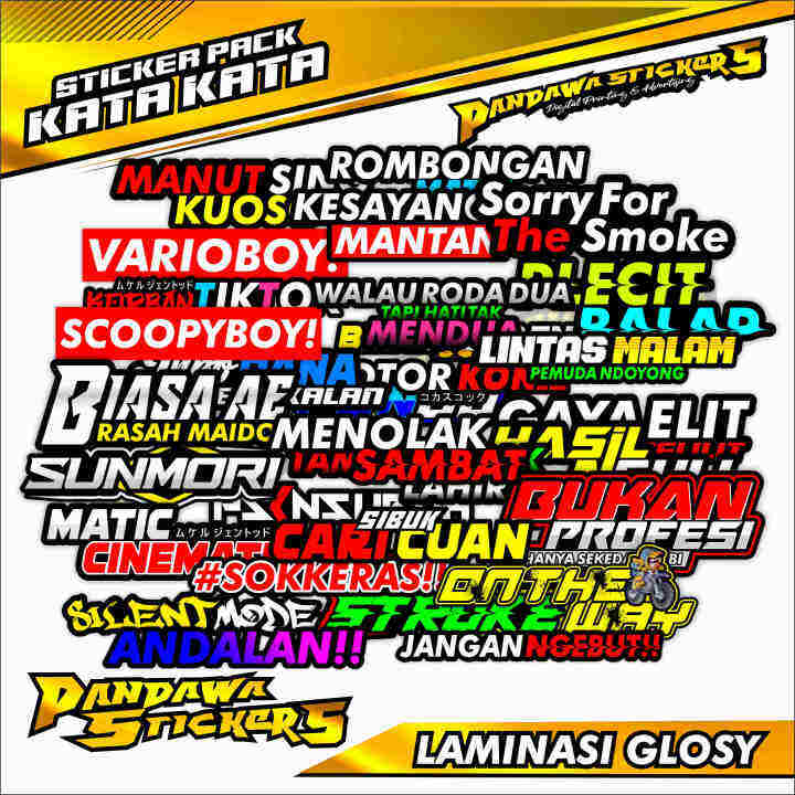 STIKER PACK KATA KATA RACING / STIKER RACING TERBARU / STIKER MOTOR ...