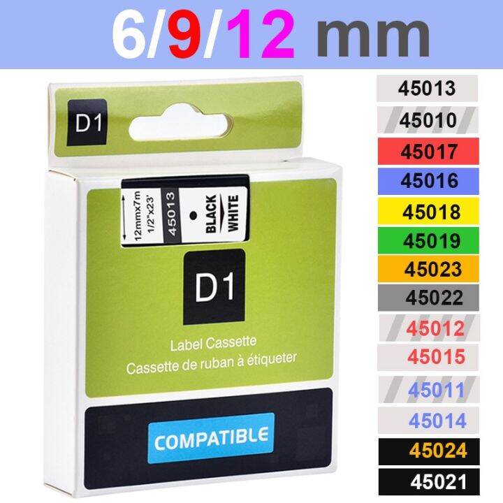1pcs Dymo D1 12mm 45010 Black on White Label Tpae Compatible Manager ...