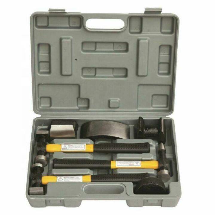 7PCS Auto Body Dent Repair Hammer Dolly Tool Kit Panel Beater Sheet ...